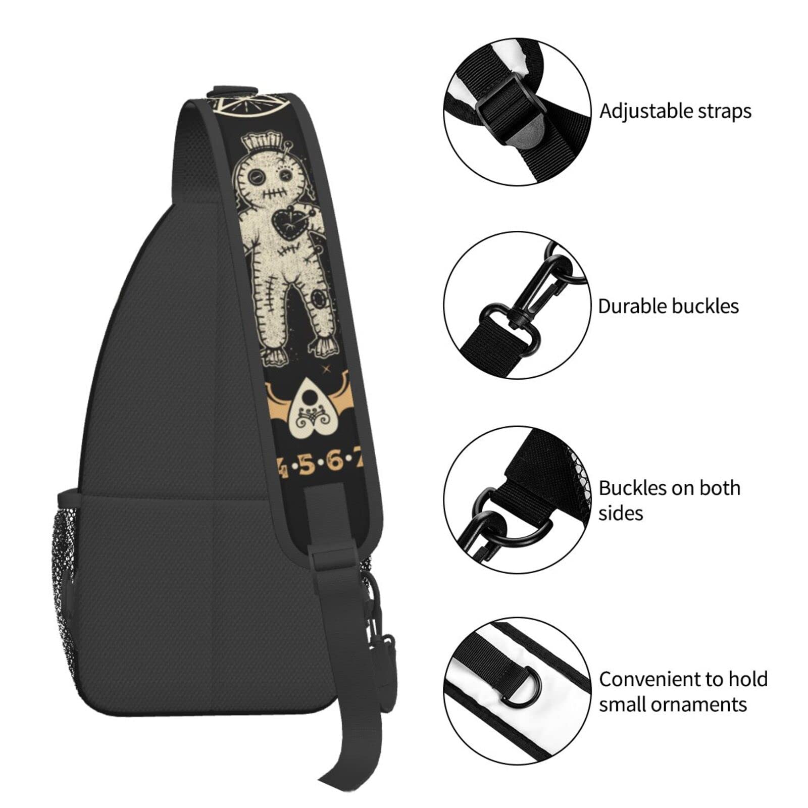 BCQJNB Goth Coffin Horror Gothic Sling Backpack Crossbody Shoulder Bag Travel Hiking Daypack Gifts