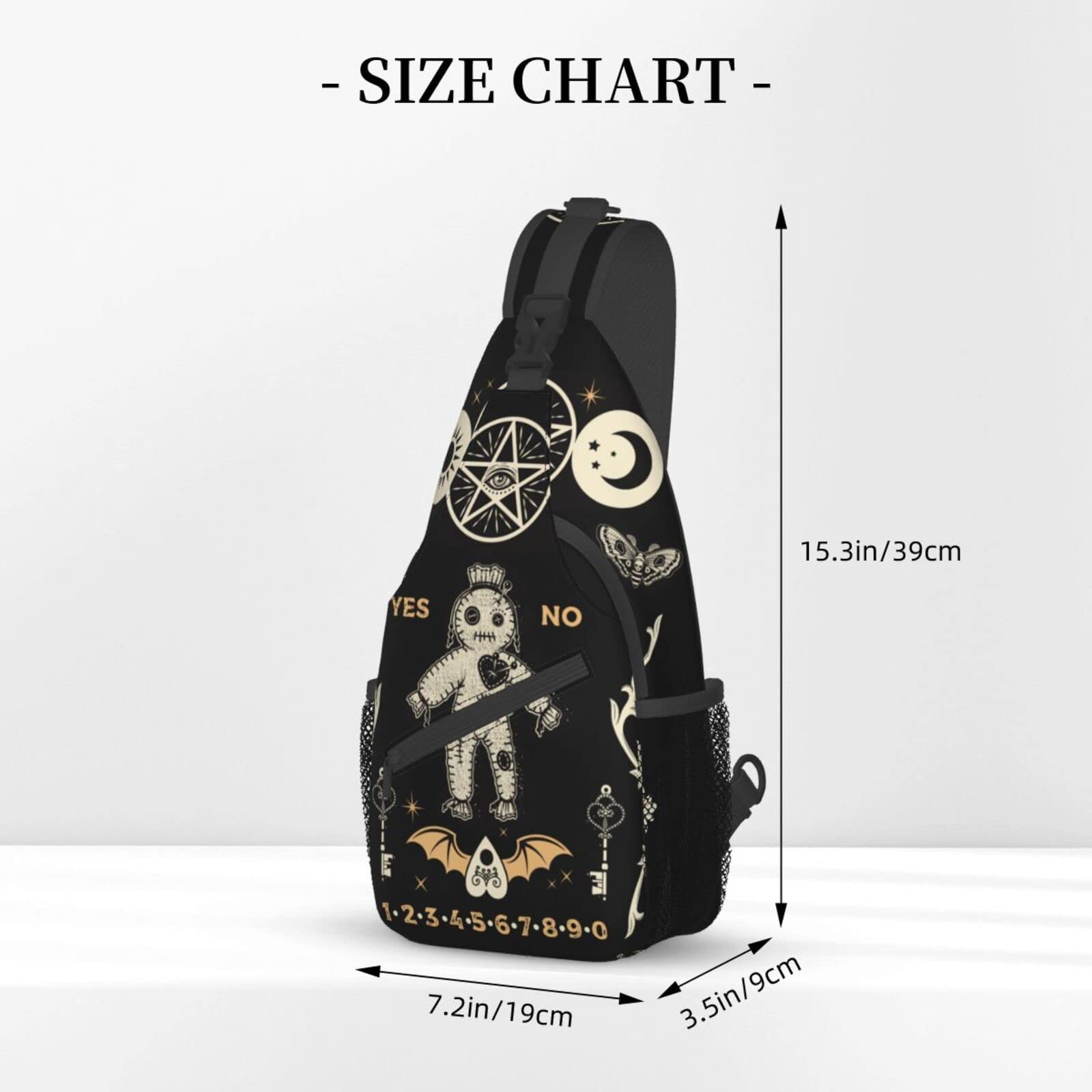 BCQJNB Goth Coffin Horror Gothic Sling Backpack Crossbody Shoulder Bag Travel Hiking Daypack Gifts