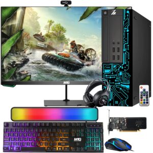 techmagnet gaming pc desktop, intel core i7, siwa 8, gt 1030 4gb ddr4, 16gb ram, 512gb ssd + 4tb hdd, 27 inch 165hz led gaming monitor, rgb kit, wi-fi, win 11 home (renewed)