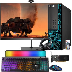 techmagnet gaming pc desktop, intel core i7, siwa 8, gt 1030 4gb ddr4, 16gb ram, 240gb ssd + 2tb hdd, new mtg 24 inch monitor, rgb kit, wi-fi, windows 10 pro (renewed)