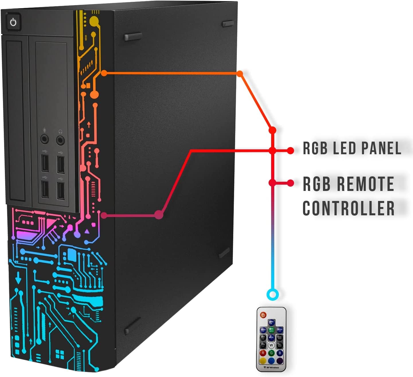 TechMagnet Gaming PC Desktop, Intel Core i7, Siwa 8, GT 1030 4GB DDR4, 16GB RAM, 240GB SSD + 2TB HDD, New MTG 24 Inch Monitor, RGB Kit, Wi-Fi, Windows 10 Pro (Renewed)