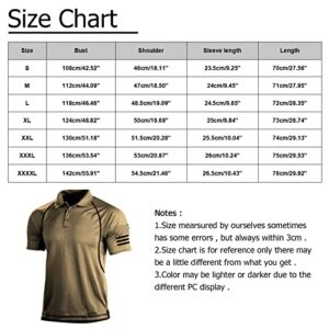 WENKOMG1 Mens Tactical Shirts,4th of July Polo Shirt Short Sleeve Patriotic Combat T-Shirt Quick Dry Military Tee Shirt,Long Sleeve Polo Shirts for Men Summer Shirts 223 Trendy(B-Gray,Large)