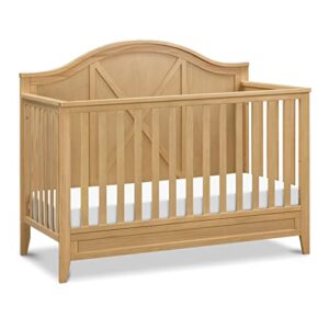 davinci sawyer farmhouse 4-in-1 convertible crib in honey, greenguard gold certified