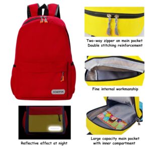 POWOFUN 15 inch Kids Backpack Lightweight Elementary School bag Kindergarten Bookbag Casual Travel Daypack