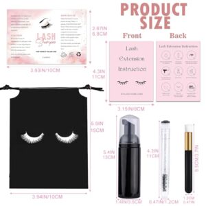 60PCS Lash Shampoo Bottles and Brushes Set, 10pcs Foam Pump Dispenser, 10pcs Nose Pore Deep Cleaning Brush, 10pcs Eyelash Extension Tube Brush, 10pcs Extension Aftercare Instructions Cards, 10pcs Lash