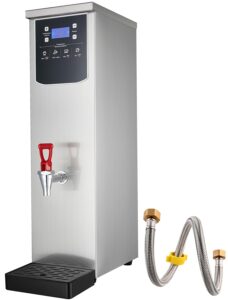 hot water dispenser commercial hot water boiler large capacity electric water pot, 50l/13gal hot water per hour, stainless steel, 1600w fast heating for tea coffee restaurant hotel office