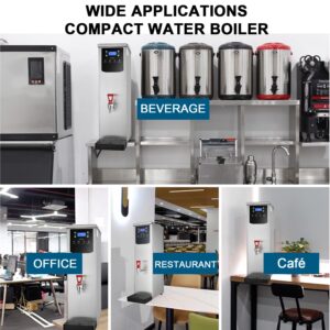 Hot Water Dispenser Commercial Hot Water Boiler Large Capacity Electric Water Pot, 50L/13Gal Hot Water per Hour, Stainless Steel, 1600W Fast Heating for Tea Coffee Restaurant Hotel Office