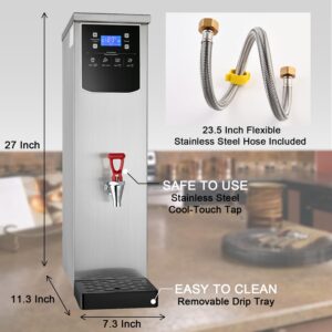 Hot Water Dispenser Commercial Hot Water Boiler Large Capacity Electric Water Pot, 50L/13Gal Hot Water per Hour, Stainless Steel, 1600W Fast Heating for Tea Coffee Restaurant Hotel Office