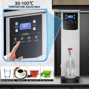 Hot Water Dispenser Commercial Hot Water Boiler Large Capacity Electric Water Pot, 50L/13Gal Hot Water per Hour, Stainless Steel, 1600W Fast Heating for Tea Coffee Restaurant Hotel Office