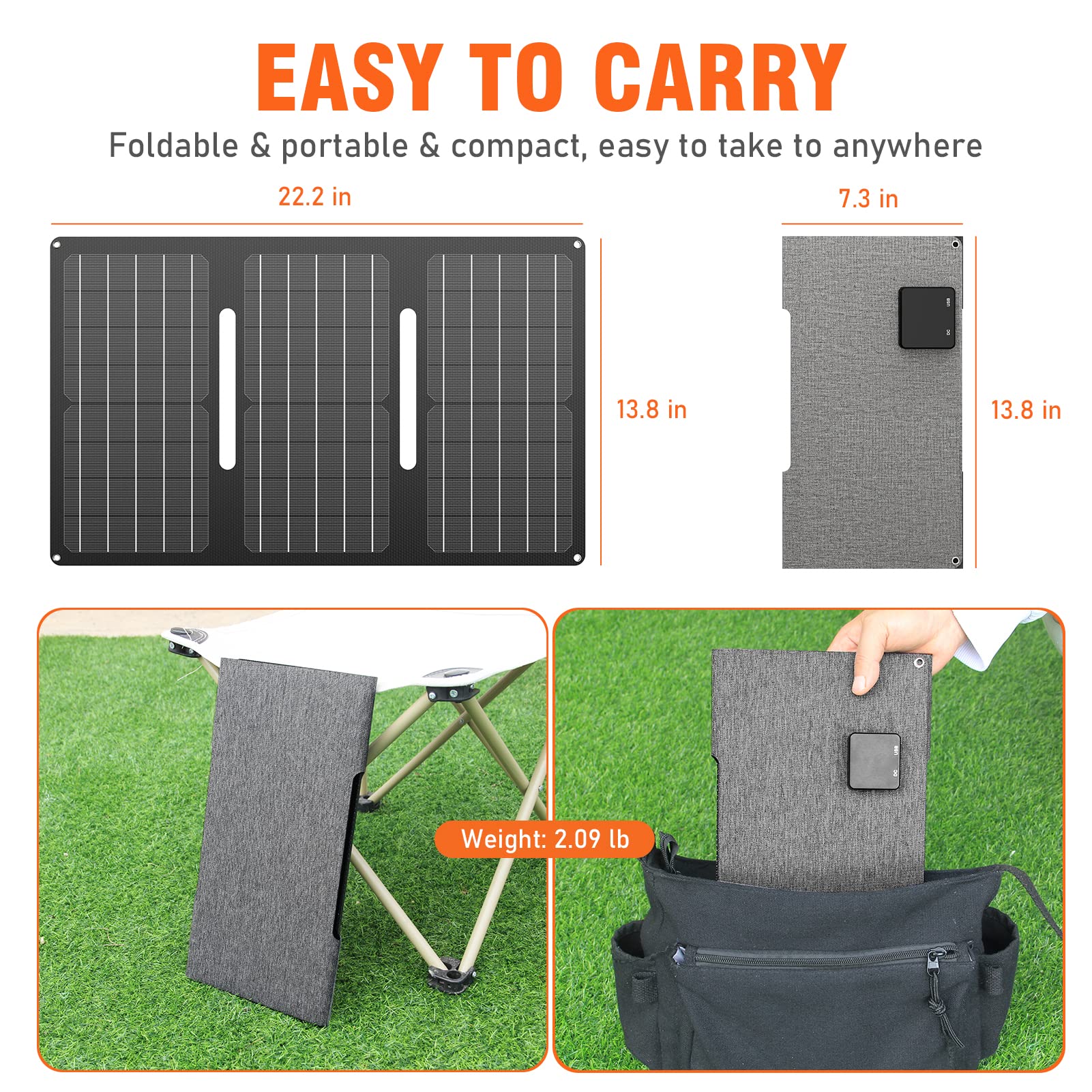 30W Portable Foldable Solar Panel Charger for Outdoor Camping 12 Volt Waterproof High Efficiency Solar Panel Kit & Portable Power Station 97Wh Power Bank 26400mAh Battery Pack Fasting Charging 150W AC