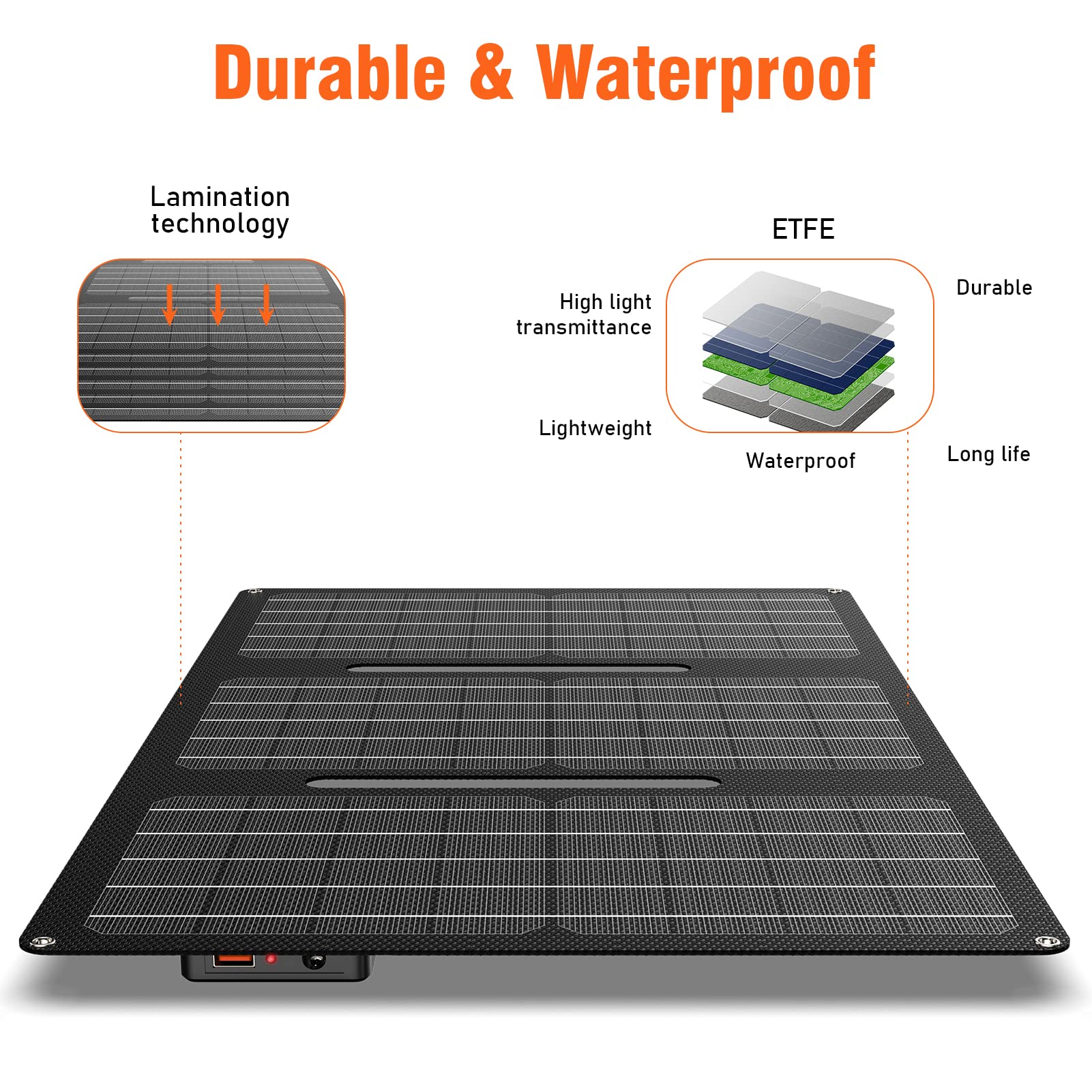 30W Portable Foldable Solar Panel Charger for Outdoor Camping 12 Volt Waterproof High Efficiency Solar Panel Kit & Portable Power Station 97Wh Power Bank 26400mAh Battery Pack Fasting Charging 150W AC