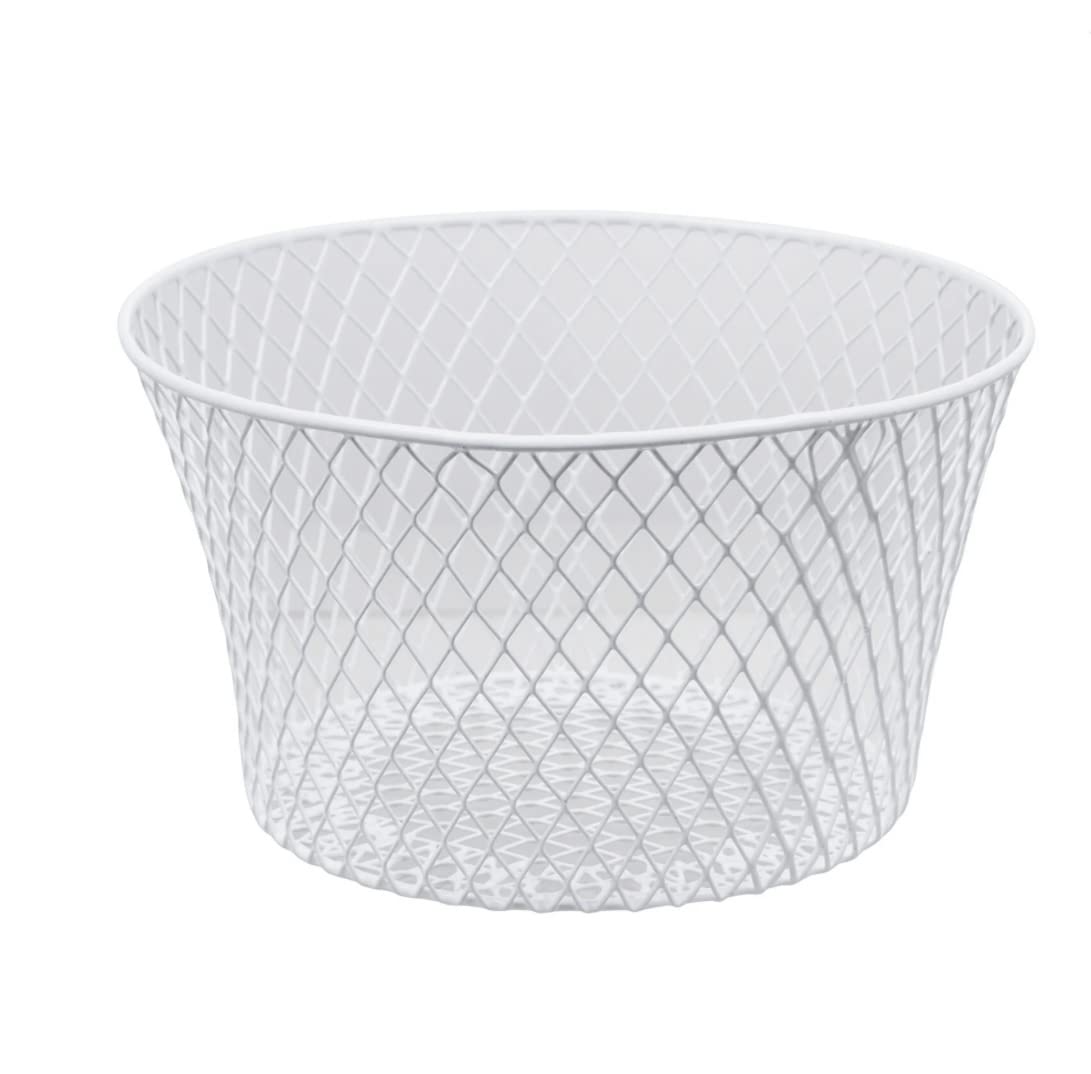 Essentials Round Vinyl-Coated Wire Baskets, 7.875x4.5 in. (White)