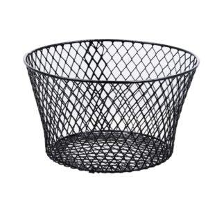 Essentials Round Vinyl-Coated Wire Baskets, 7.875x4.5 in. (White)