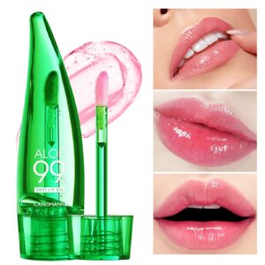 3Pcs Aloe Vera Lipstick, Aloe Vera Gel Temperature Color-Changing Lip Gloss set, Magic Lipstick Moisturizing Non-stick Waterproof Lip Gloss Lip Glaze For Girls (A)