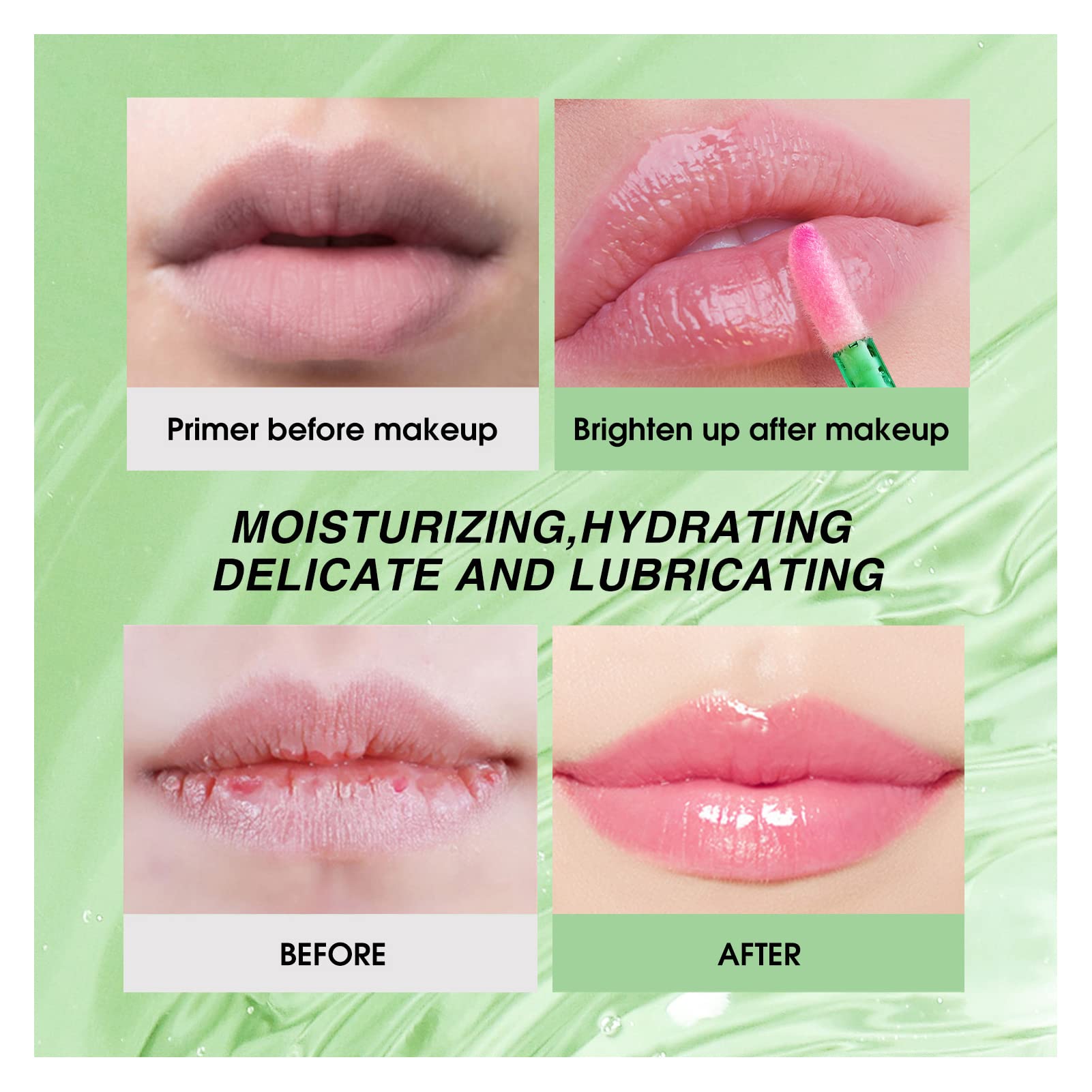 3Pcs Aloe Vera Lipstick, Aloe Vera Gel Temperature Color-Changing Lip Gloss set, Magic Lipstick Moisturizing Non-stick Waterproof Lip Gloss Lip Glaze For Girls (A)