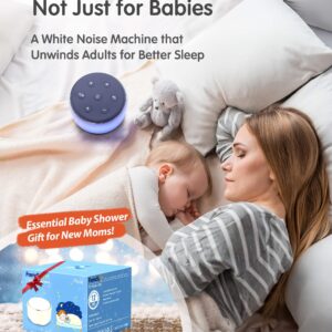 White Noise Sound Machine Baby for Sleeping with Night Light – 34 Soothing Sounds, Rechargeable White Noise Machine for Baby Kids Adults Sleep, Portable Lullaby Machine Baby Soother