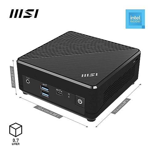 MSI Cubi N ADL Mini PC: Intel Pentium N200, Wi-Fi, Thunderbolt Type-C, Black, Non-OS/Barebone: ADL-019BUS