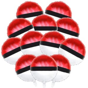 12pcs pokeball birthday foil balloon party supplies 18 inch pokeball theme party decorations