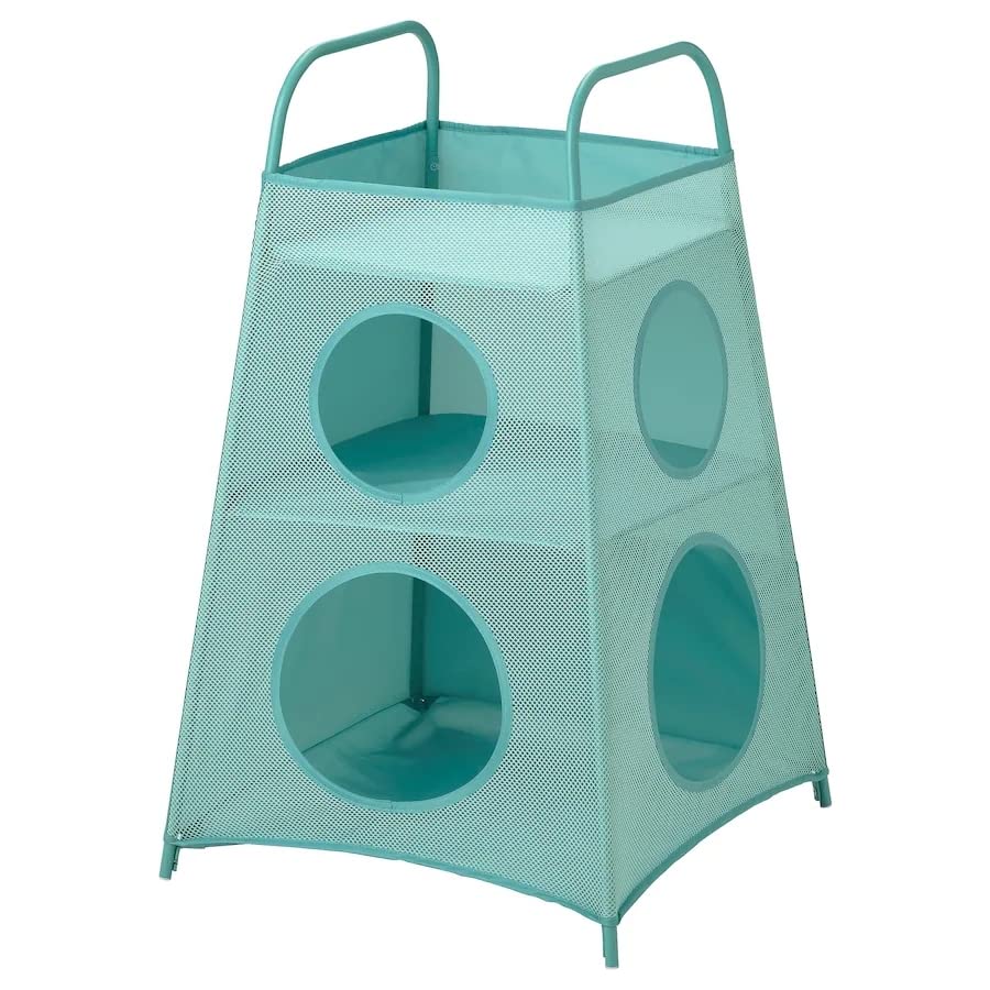 Storage with compartments, turquoise organiz (polyester)