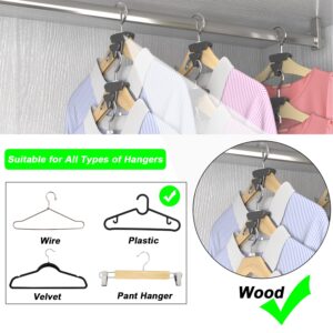 DAIFANNUO 20pc Space Clothes Hanger T-Shape Connector Hooks for Saving Closet Organization and Storage Cascading Black Premium Closet Heavy Duty Hanger Hooks Durable Hanger Connector Hooks