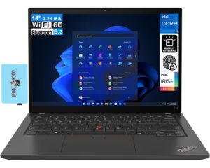 lenovo thinkpad t14 gen 3 business laptop 14.0" ips 2.2k (2240x1400) (intel i7-1270p, 16gb ram, 512gb ssd, backlit kyb, fp reader, 2 x thunderbolt 4, wifi 6e, win 10 pro) w/dkz hub usb port expander