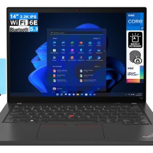 Lenovo ThinkPad T14 Gen 3 Business Laptop 14.0" IPS 2.2K (2240x1400) (Intel i7-1270P, 16GB RAM, 512GB SSD, Backlit KYB, FP Reader, 2 X Thunderbolt 4, WiFi 6E, Win 10 Pro) w/DKZ Hub USB Port Expander