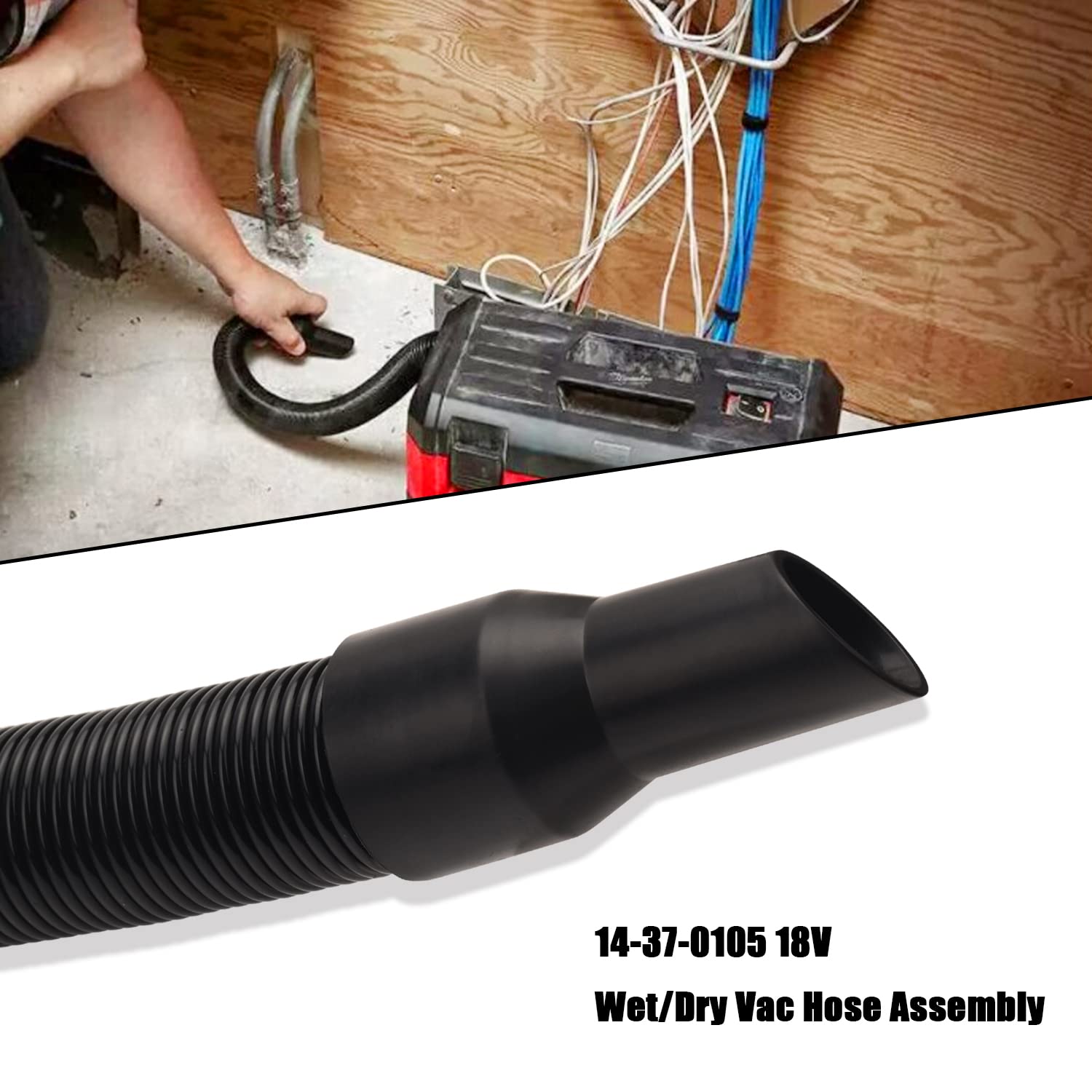 14-37-0105 18V Wet/dry Vac Hose Assembly Internal Storage 14-37-0105 Vacuum Hose Compatible With Milwaukee 18V/28V Wet/Dry Vac 14-37-0105 Vacuum Hose for 0880-20 0780-20 0970-20