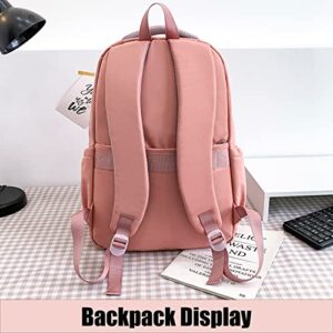 Casual Daypacks,Large Lightweight Casual Backpack for Men Women Water Resistant Travel Laptop Backpack Bookbag for Young Adults fits Sports Study Tourism Hiking(Pink)