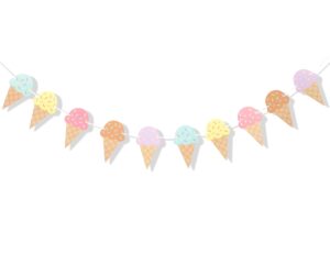 ice cream happy birthday banner - ice cream birthday party decoration,summer birthday banner,ice cream 1st birthday banner,ice cream first photo props