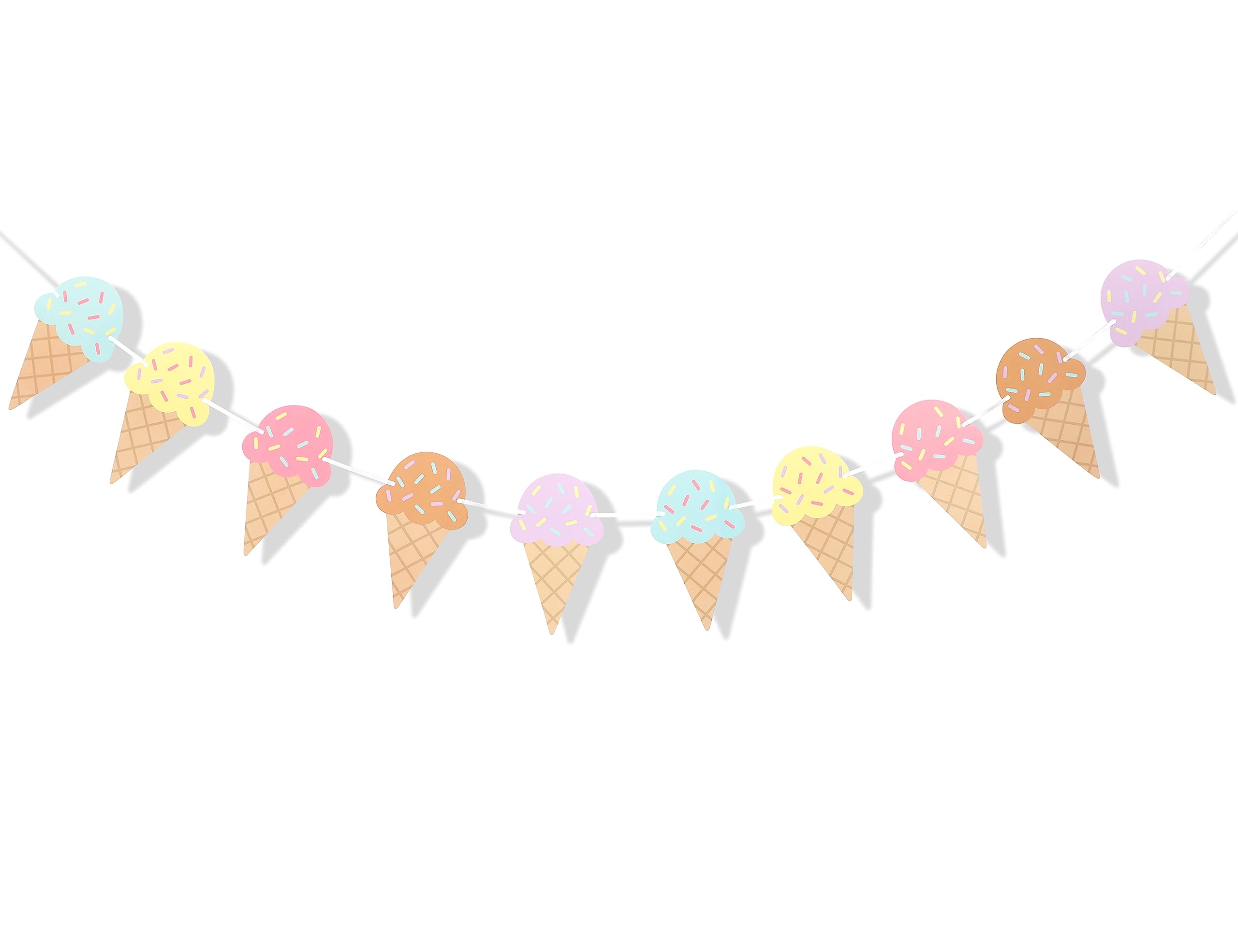 Ice Cream Happy Birthday Banner - Ice Cream Birthday Party Decoration,Summer Birthday Banner,Ice Cream 1st Birthday Banner,Ice Cream First Photo Props