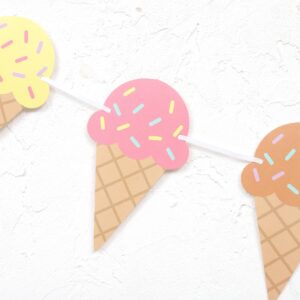 Ice Cream Happy Birthday Banner - Ice Cream Birthday Party Decoration,Summer Birthday Banner,Ice Cream 1st Birthday Banner,Ice Cream First Photo Props