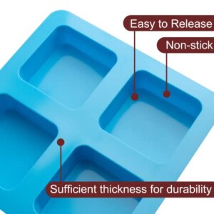 Silicone Brownie Pan - 2 Pcs 4-Cavity Non-stick Square Baking Molds, Perfect for Chocolate Covered, Cornbread, S'mores, Muffin and Cakes, Air Fryer Accessories