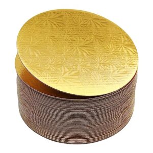 40 pcs cake boards round 10 inch disposable cake plate white cardboard cake circles cake base decorating supplies (light gold 10")