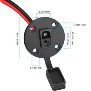 12AWG SAE Cable Connector, Solar Weatherproof SAE Quick Connect Solar Panel Mount, SAE Power Socket Sidewall Port,Universal Flush-Mountable Connector for Battery Charger 30cm（2PCS）