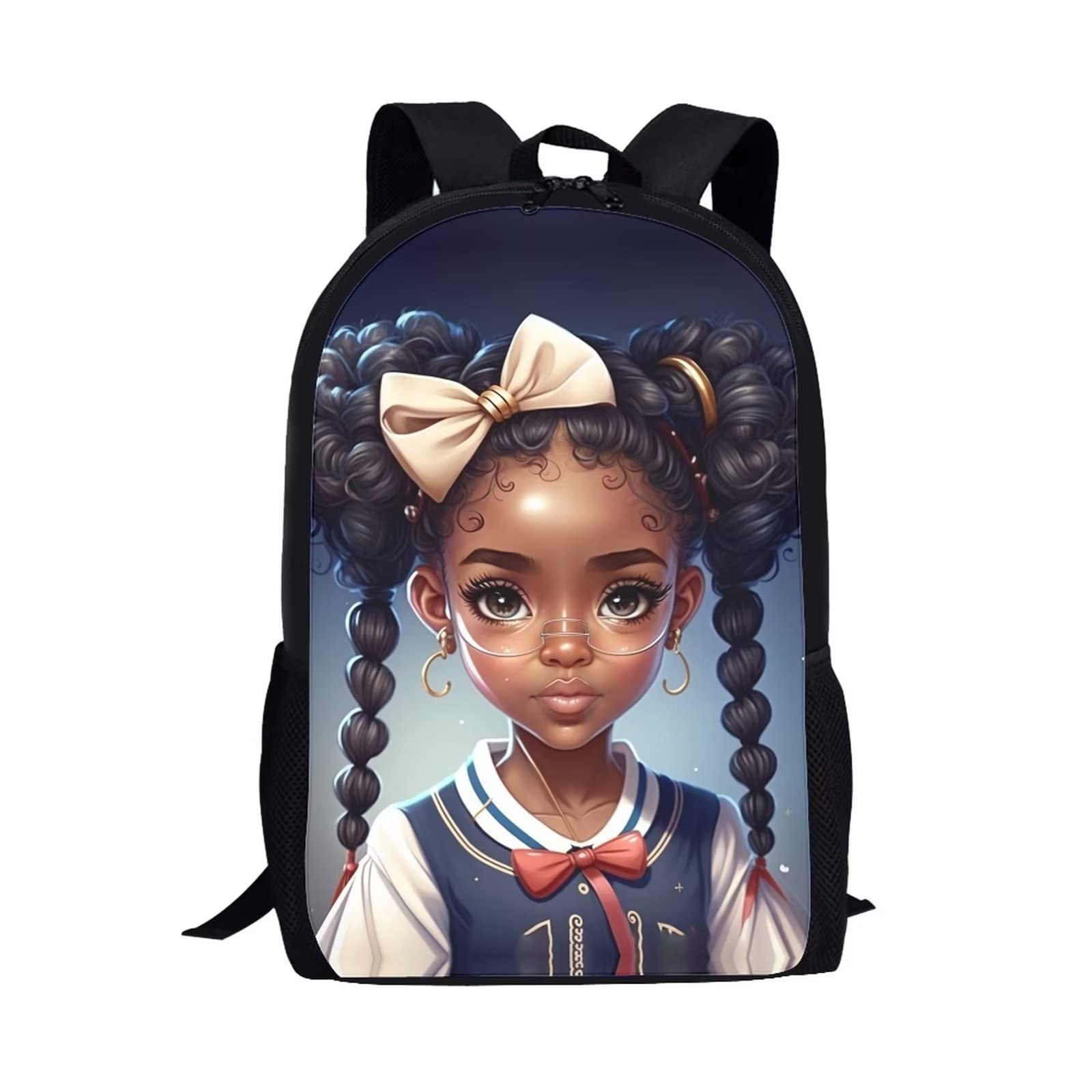 ZOUTAIRONG American Black Girls Backpack for School Teens Bookbag Little Girls Elementary Middle School Bag Pack for Kids Ages 6-8 8-12 African Magic Princess Book Bag