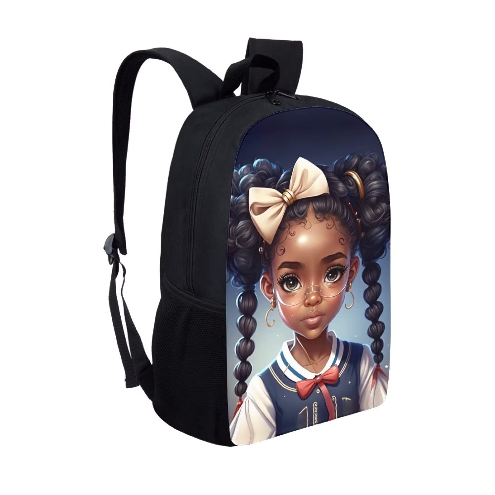 ZOUTAIRONG American Black Girls Backpack for School Teens Bookbag Little Girls Elementary Middle School Bag Pack for Kids Ages 6-8 8-12 African Magic Princess Book Bag