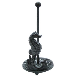 Sea Horse Paper Towel Holder, Nautical Kitchen Accessories, Freestanding Countertop Organization, 13 Inches