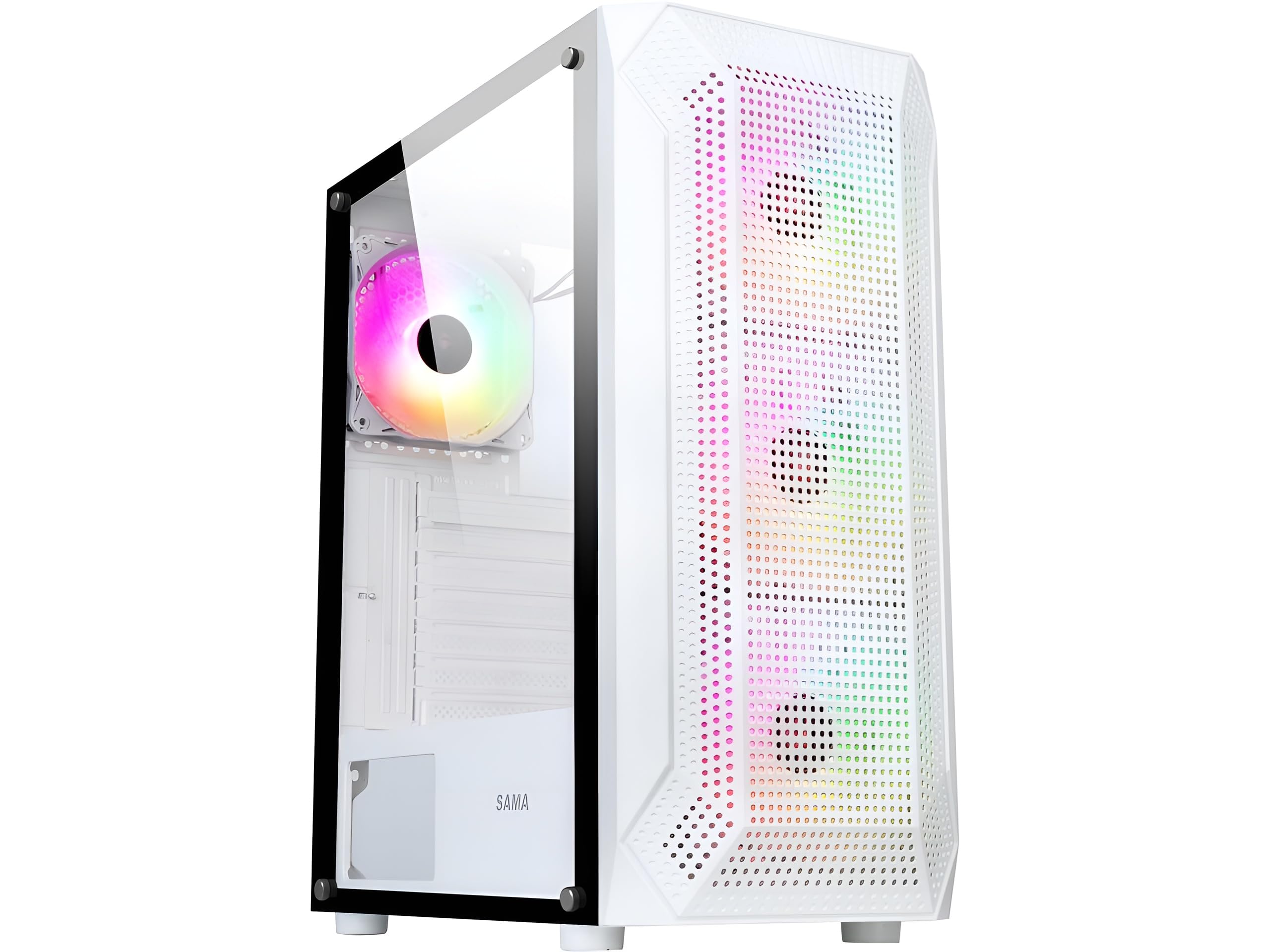 Fast Gaming Computer Desktop Gaming PC RGB AMD Ryzen 7 5700G 16 Core CPU Threads 4.6 GHz with AMD Radeon Graphics 16GB DDR4 1TB SSD Windows 10, White