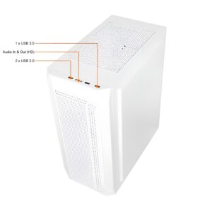 Fast Gaming Computer Desktop Gaming PC RGB AMD Ryzen 7 5700G 16 Core CPU Threads 4.6 GHz with AMD Radeon Graphics 16GB DDR4 1TB SSD Windows 10, White