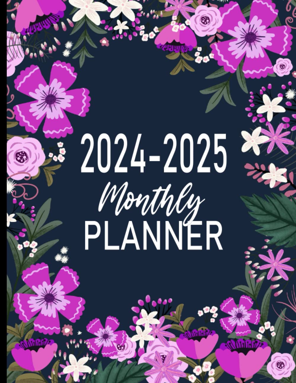 2024-2025 Monthly Planner: 2 Year from January 2024 to December 2025 (Violet Flowers Cover Design)