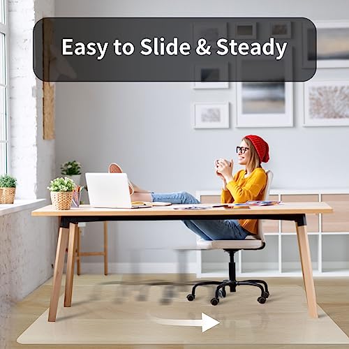 Office Chair Mat for Hardwood Floor, 63"x51" Clear Office Home Floor Protector Mat, Anti-Slip Desk Chair Mat, Rolling Chair Mat for Office, Home, Gaming Easy Glide