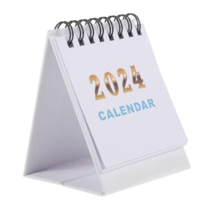 gogogmee 1 2024 mini desk calendar table top decor mini calendar 2023-2024 desk calendar 2024 decorative standing calendar easel flip calendar white calendar desk paper clamshell simple