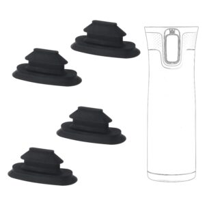 4pcs replacement part for contigo west loop, autoseal travel coffee mug lid replacement rubber lid stopper coffee mug stopper travel mug accessories for contigo tumbler (black)