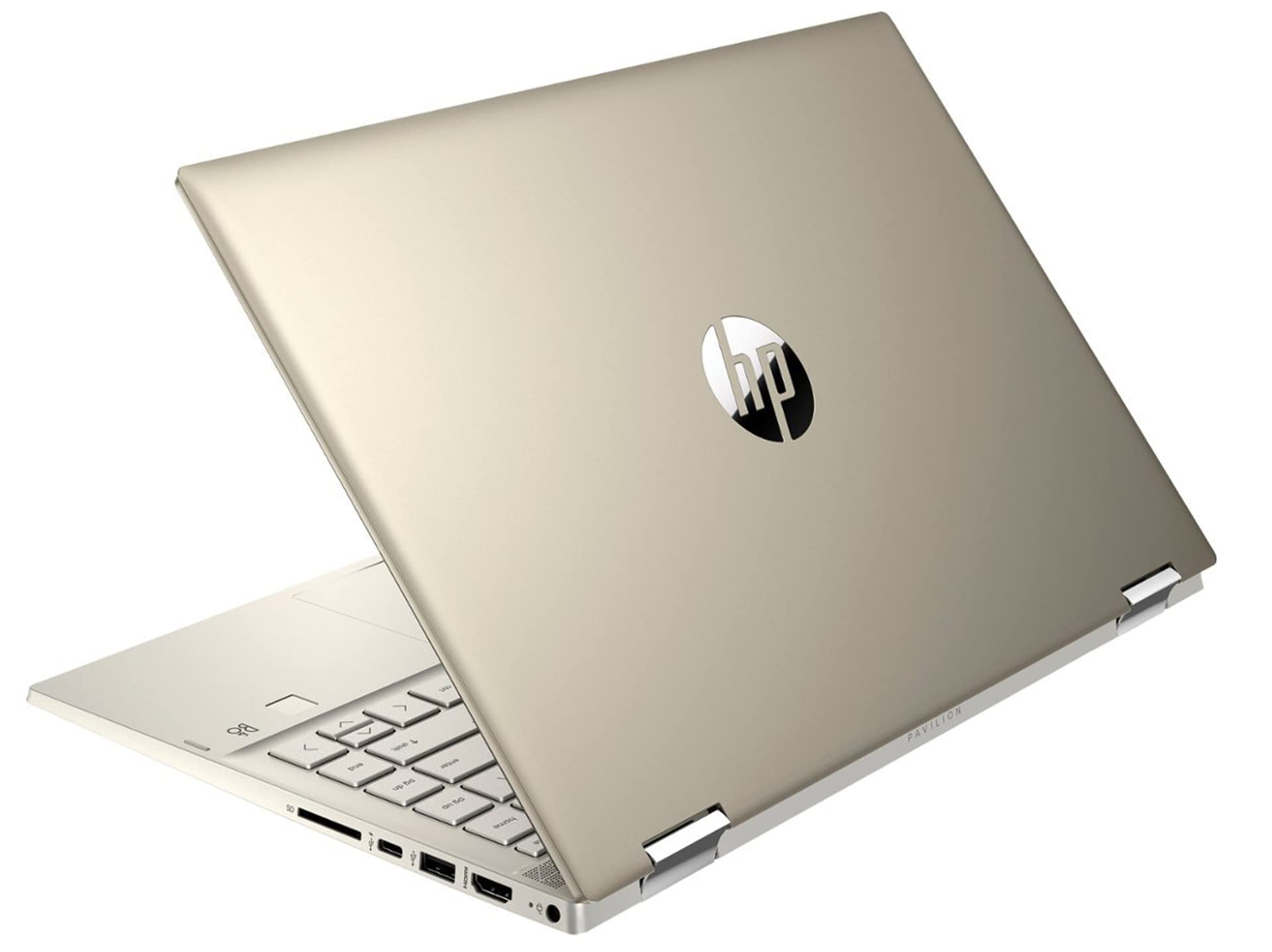 HP Pavilion 14 FHD Spin 2-in-1 Convertible Touchscreen Laptop, 2023 Newest Upgrade, Intel Core i5-1135G7, 8GB RAM, 256GB SSD, HDMI, FP Reader, Wins 11, School & Business Ready, ROKC HDMI Cable, Gold