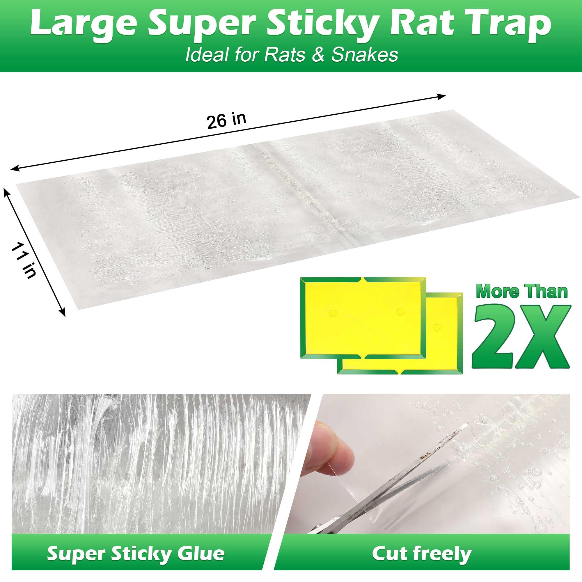 12 Pack Large Super Sticky Glue Traps for Mice and Rats, Rat Glue Traps, Mouse Glue Traps, Mouse Sticky Traps Glue Board for Home Outdoor Indoor Restaurant Office (26" x 11")