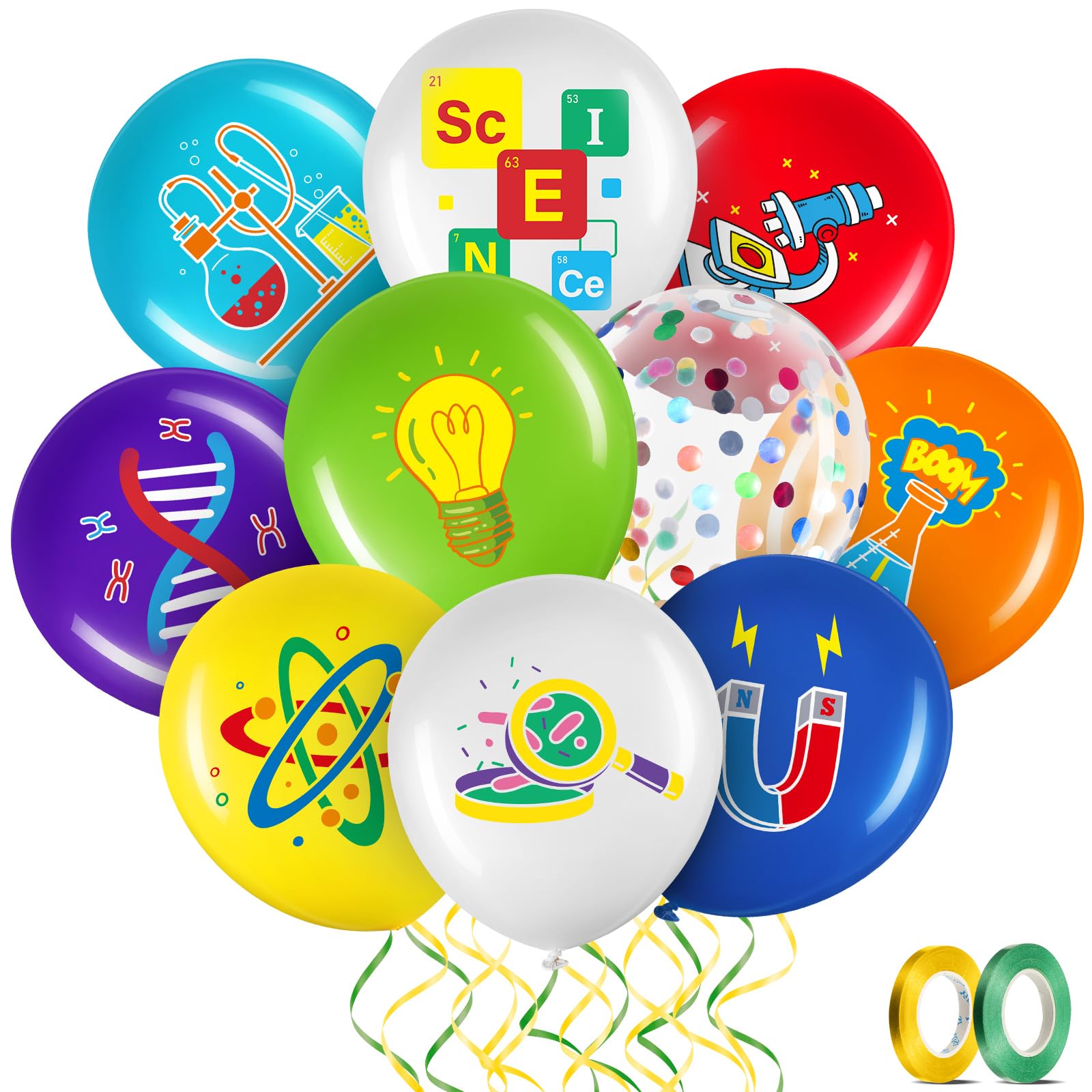 Capoda 60 Pieces Science Party Balloons decorations Science Latex Balloons Science Themed Latex Birthday Balloons for Little Scientist Science Party Supplies Favors Chemistry Laboratory Decorations