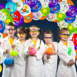 Capoda 60 Pieces Science Party Balloons decorations Science Latex Balloons Science Themed Latex Birthday Balloons for Little Scientist Science Party Supplies Favors Chemistry Laboratory Decorations