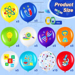 Capoda 60 Pieces Science Party Balloons decorations Science Latex Balloons Science Themed Latex Birthday Balloons for Little Scientist Science Party Supplies Favors Chemistry Laboratory Decorations