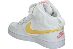 nike court borough mid 2 (gs) unisex adult, 6 us, summit white/topaz gold, 4 big kid