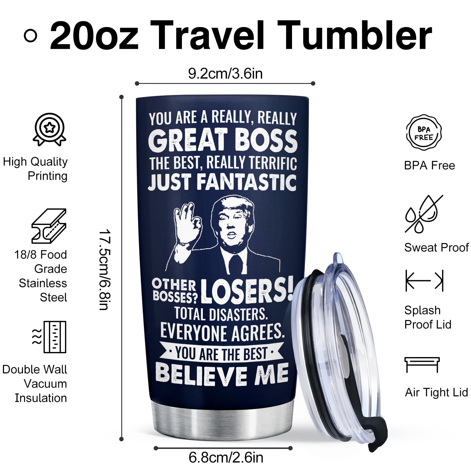 Aurahouse Funny Boss Gifts for Men Women, You’re A Great Boss 20 Oz Tumbler Cup, Boss Lady Gifts, Boss Birthday Gifts, Christmas Gifts for Boss, Boss Day Stainless Steel Tumbler